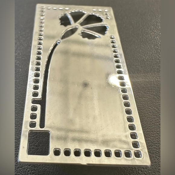 Jewelry | Vintage Dhc Signed Silver Tone Square W Cutout Poppy Flower ...